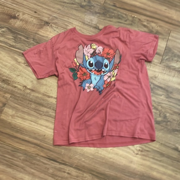 Disney | Shirts & Tops | Stich Pink Floral Shirt | Poshmark